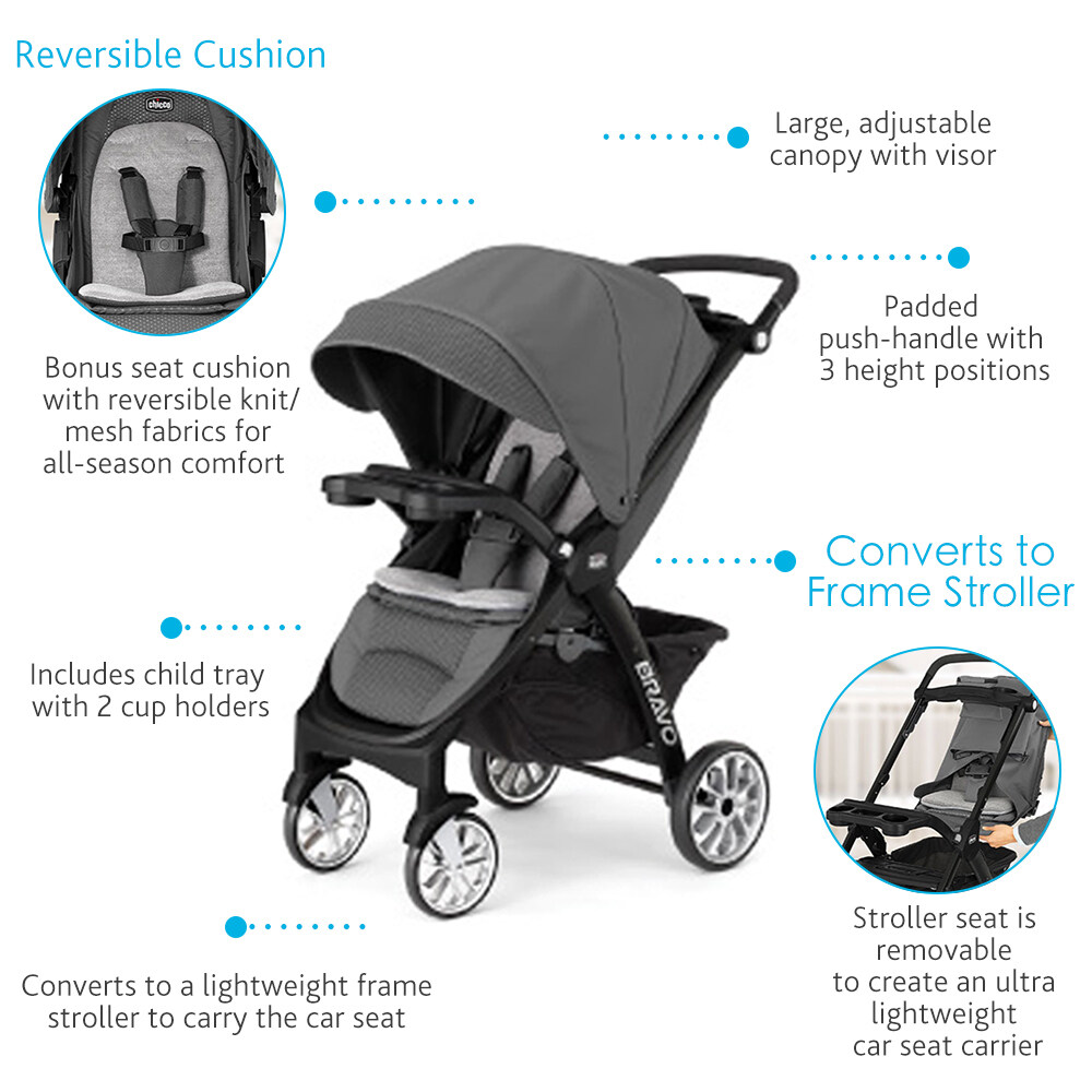 Chicco Bravo Le Travel System - Stroller + Car Seat