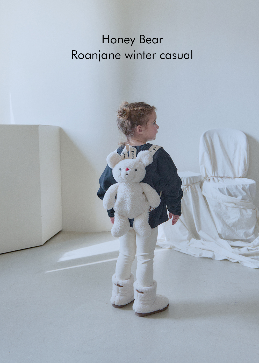 韓國專櫃 Roa&Jane LOGO奶油小熊後背包