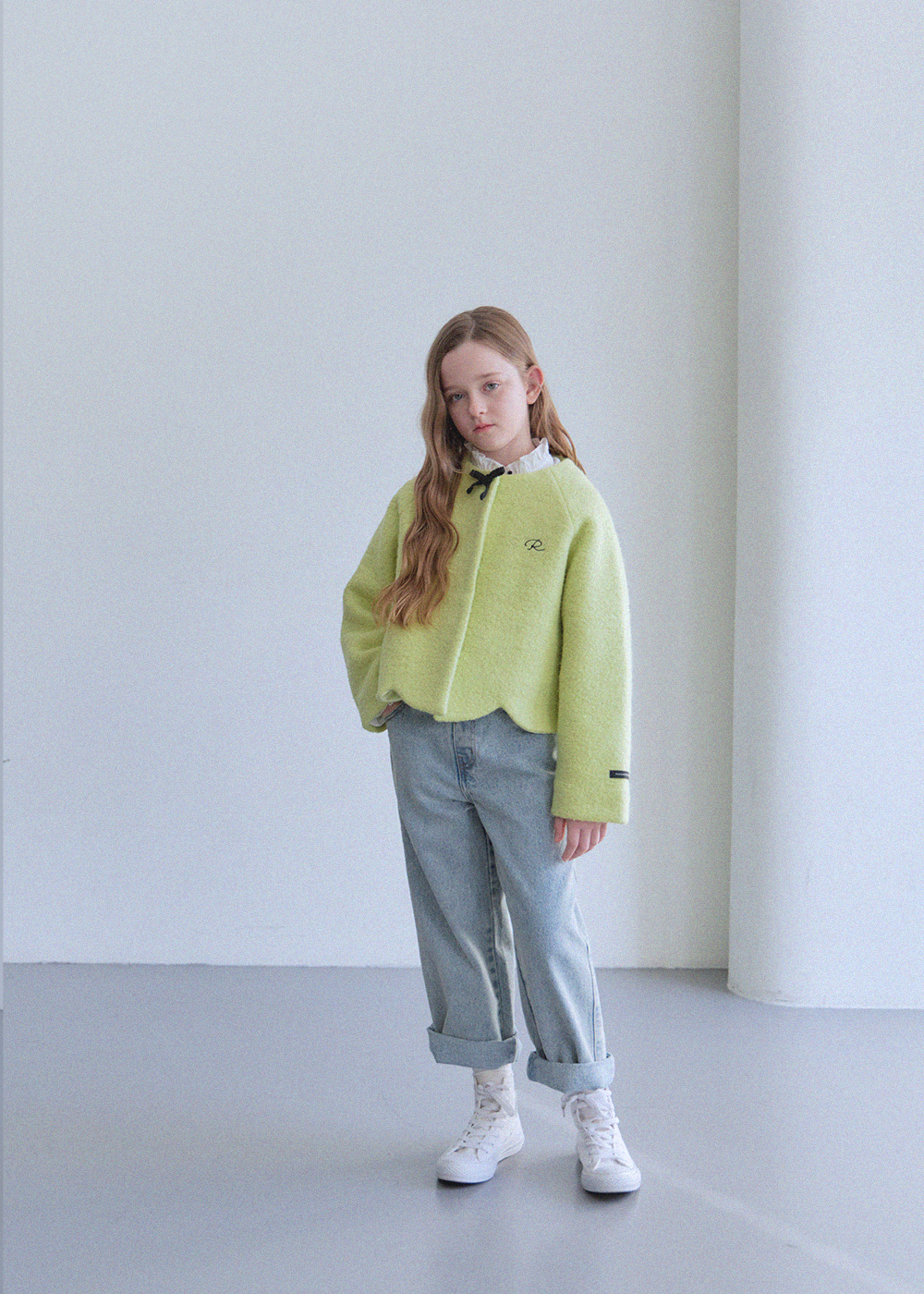 韓國專櫃 Roa&Jane 綠寶石花瓣小香風外套