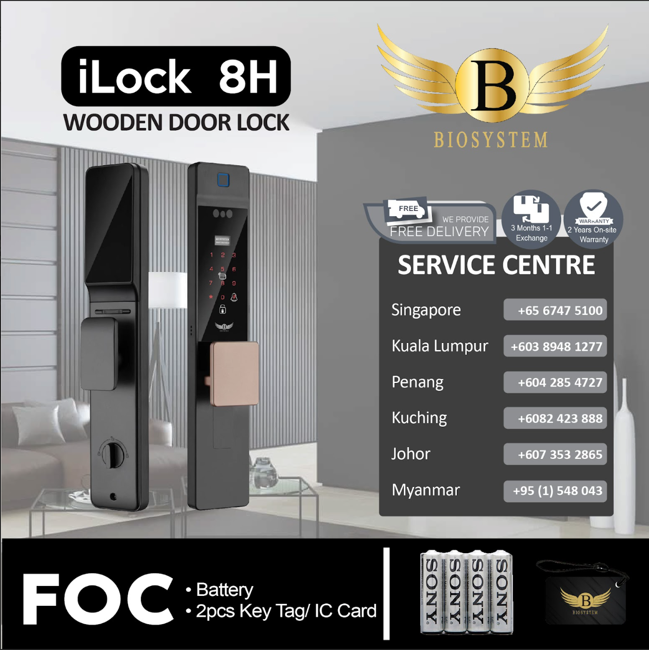 Biosystem iLock 8 series Digital Door Lock-Smart-Living