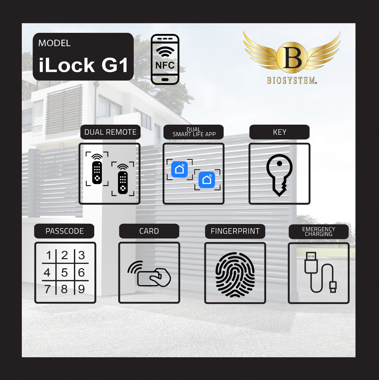 Biosystem iLock Gate series Digital Door Lock-Smart-Living