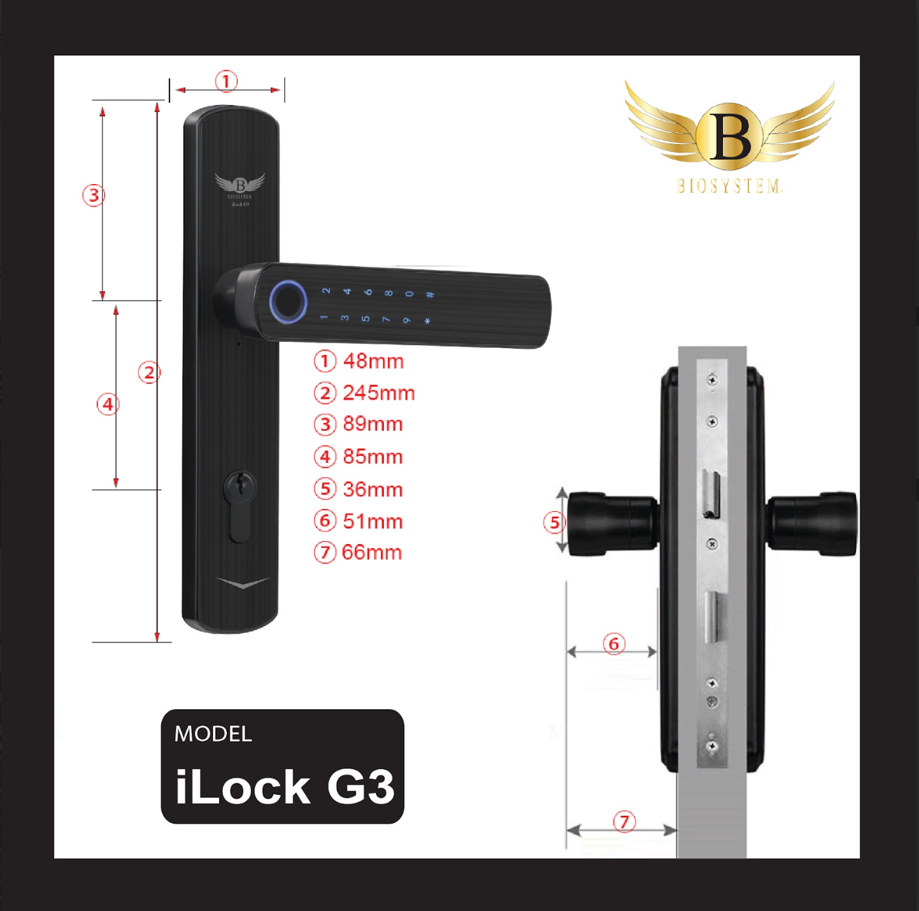 Biosystem iLock Gate series Digital Door Lock-Smart-Living