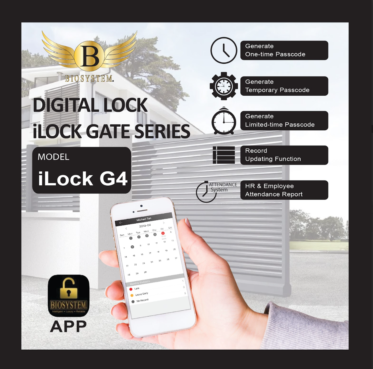 Biosystem iLock Gate series Digital Door Lock-Smart-Living